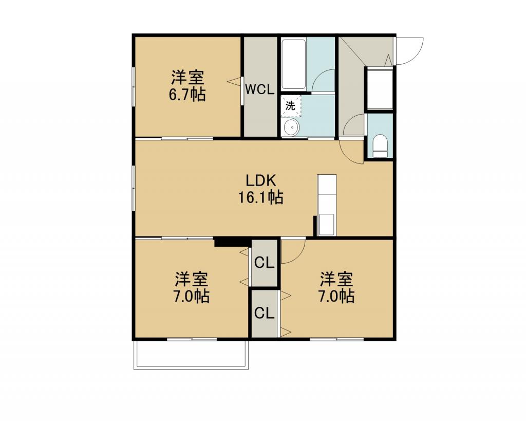 センチュリー信濃/306|北海道千歳市信濃3丁目|3LDK | アパマンショップ 駿河