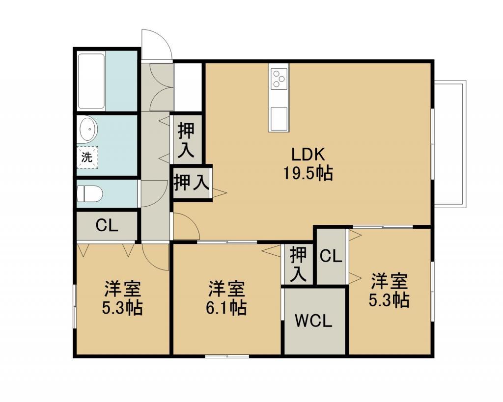 DARIA花園/201|北海道千歳市花園5丁目|3LDK | アパマンショップ 駿河
